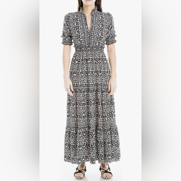 Max Studio | Dresses | Nwot Max Studio Print Tiered Maxi Dress Small ...